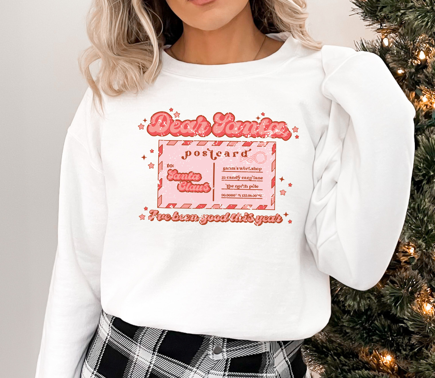 Dear Santa Postcard - Full Color Vibrant Ready-to-Press DTF Transfer